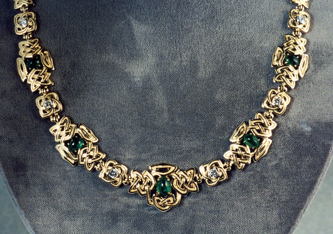 Celtic Emerald Choker in 18K with and Diamonds Custom Order Only ...