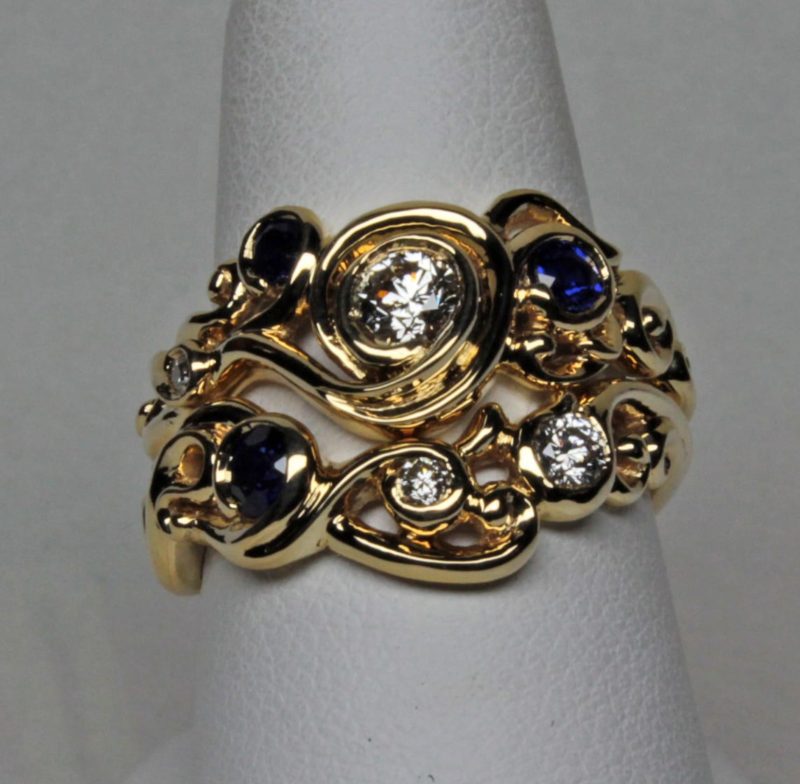 Swirl Wedding Ring Set - Postgate Celtic Jewelry Scottish Jewelry Irish ...