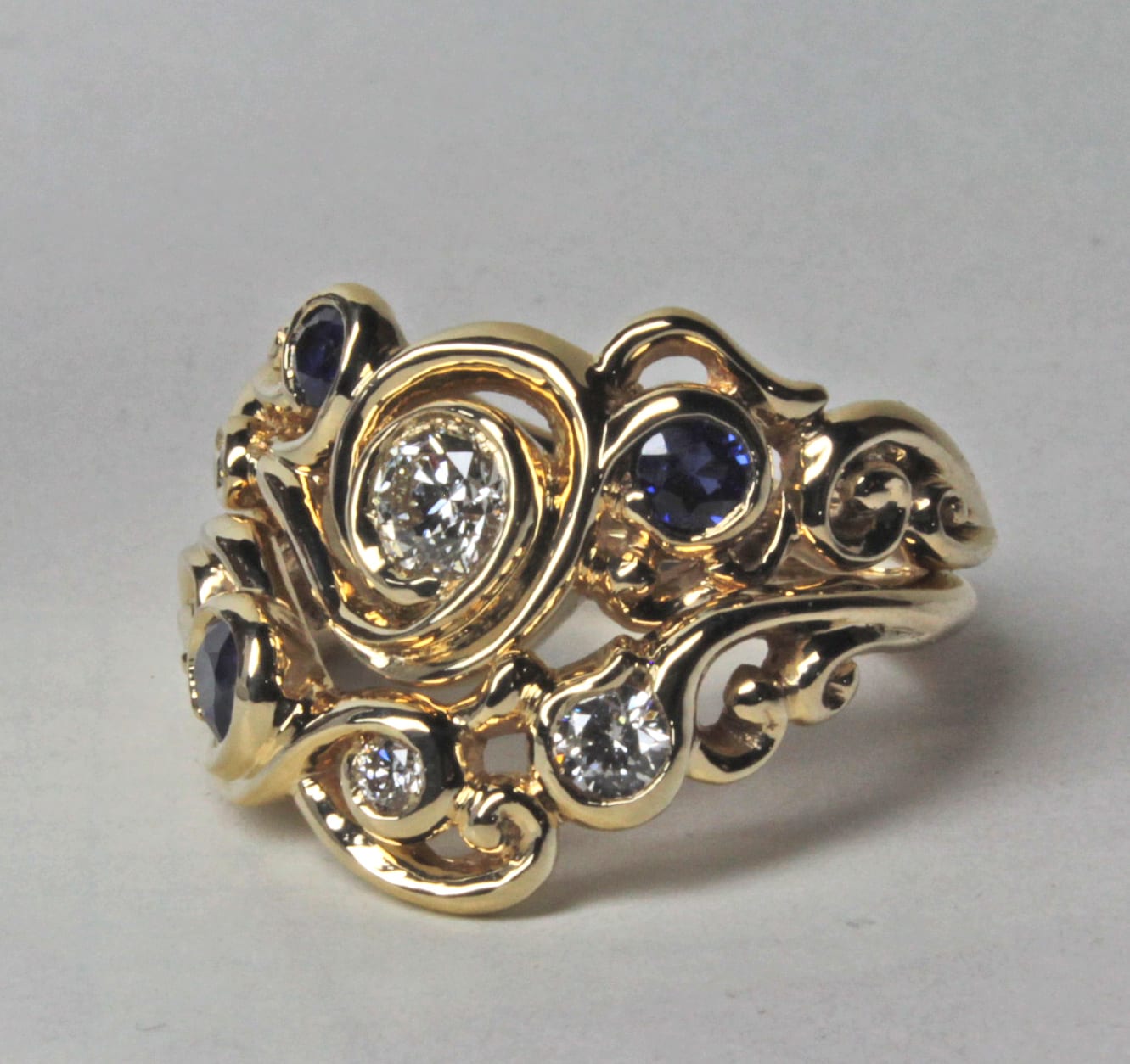 Swirl Wedding Ring Set - Postgate Celtic Jewelry Scottish Jewelry Irish ...