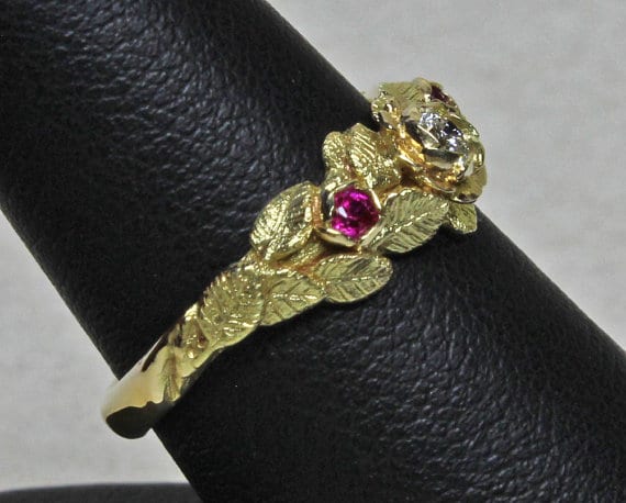 Ruby diamond Rose Ring - Postgate Celtic Jewelry Scottish Jewelry Irish ...