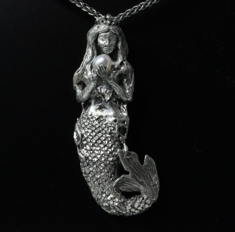 Mermaid pendant in sterling silver, designed by Suzan.