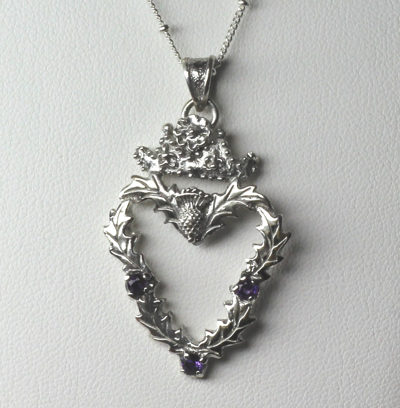 Scottish thistle and amethysts pendant in silver by Suzan - Postgate ...