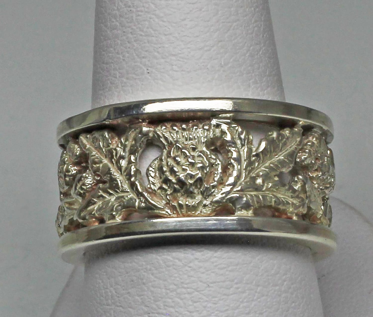 Scottish Thistle Silver Band size 7 3/4 - Postgate Celtic Jewelry ...
